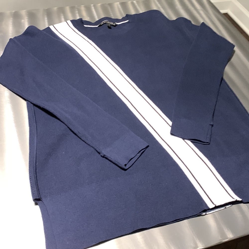 Athleta Streetwise Diagonal Stripe Pique Knit Sweater… - Gem